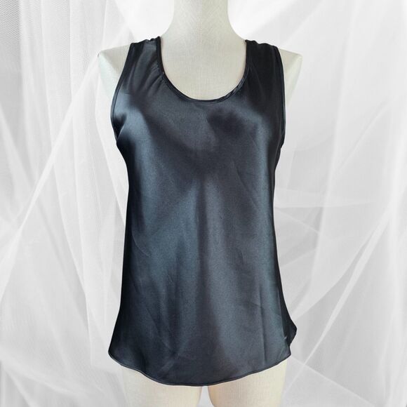 Cinema Etoile | Tops | Vintage Cinema Etoile Liquid Black Satin Dressy ...